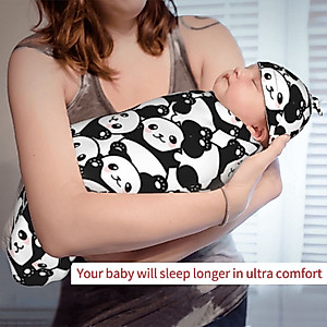 Panda Baby Stuff Newborn Swaddle Blankets Cute Baby Wrap Blanket Soft with Beanie Hat Sets Gifts for Infant Boy Girl