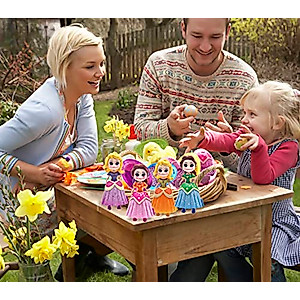 TEGEEM 4 Packs Easter Egg Gift Soldier Deformation Pre-Filled Easter Eggs Boys and Girls Educational Toy Ball with Toys Inside Surprise Deformation Ball Easter Basket Stuffers (Princess)