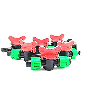 (10-Pack) Drip Irrigation Tubing 1/2" Universal Shut Off Valve - Perma Connector Barbed Locking Fitting - Fits All Brands 16-17mm Drip Tape AG Tubing (10, Shut Off Valve)