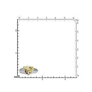 Silvershake 2.5ct. Natural Trillion Shape Citrine and White Topaz 925 Sterling Silver Cocktail Ring Size 8
