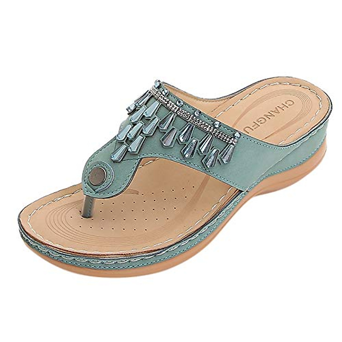justHIGH Women's Sport Flip Flops Comfort Casual Thong Sandals Outdoor Platform Wedge Sandals Casual Shoes