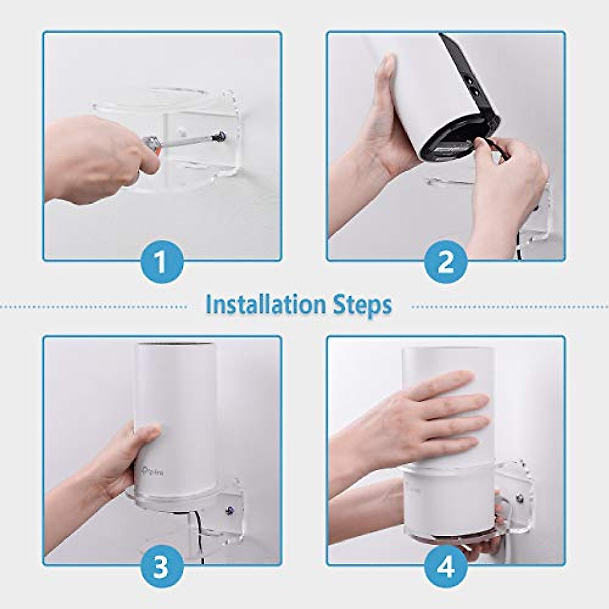 Koroao Wall Mount Holder for TP-Link Deco S4/TP-Link Deco M4/Deco P9 - Bracket Hanger Stand for TP-Link Deco M4 Whole Home Mesh WiFi System (2-Pack)