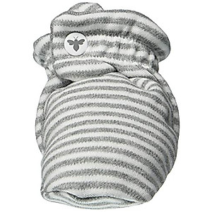 Burt's Bees Baby Baby Organic Cotton Newborn Essentials Shoes, Gender Neutral Color for Ages 0 to 9 Months Old Slipper Sock, Heather Grey Stripe, 3 Unisex Infant