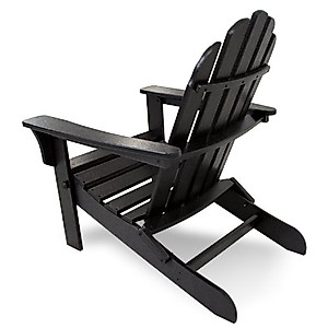 Trex Outdoor Furniture by Polywood TXA53CB Cape Cod Folding Adirondack Chair, Charcoal Black