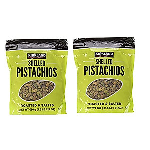 Kirkland Signature Shelled Pistachios, Roasted & Salted, 24 oz (2 Pack)