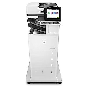 HP LaserJet Enterprise Flow MFP M635z Monochrome All-in-One Printer with built-in Ethernet, 2-sided printing, high-capacity input feeder, wheeled stand & 3-bin stapler/stacker (7PS99A)