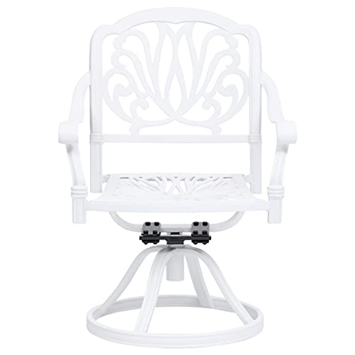 vidaXL 2X Swivel Patio Chair Garden Backyard Balcony Terrace Outdoor Dining Dinner Lounge Seating Chairs Home Furniture Cast Aluminum White