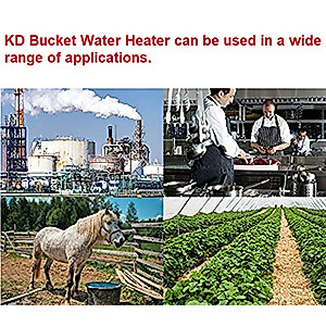 KD 1300W Immersion Bucket Water Heater, Auto Shutoff, Overheating Prevention, Auto Water Level Senor, Adjustable Thermostat, Easy-to-Use (RED / 1300 WATT)
