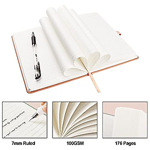 Compera Lined Journal Notebooks, 4 Pack, 176 Pages, 5.5 x 8.3, 100gsm Thick Paper, A5 Hardcover Notebooks with Pen Loop and Inner Pocket, for School Business Office College（Morandi colors）