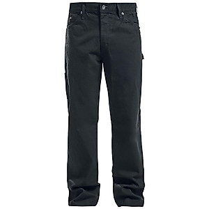 Dickies Men's Relaxed Fit Straight-Leg Duck Carpenter Jean, Black, 34W x 30L