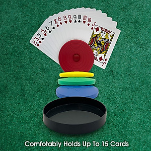 Round Card Holders with Case in Red, Yellow, Green & Blue, Multi