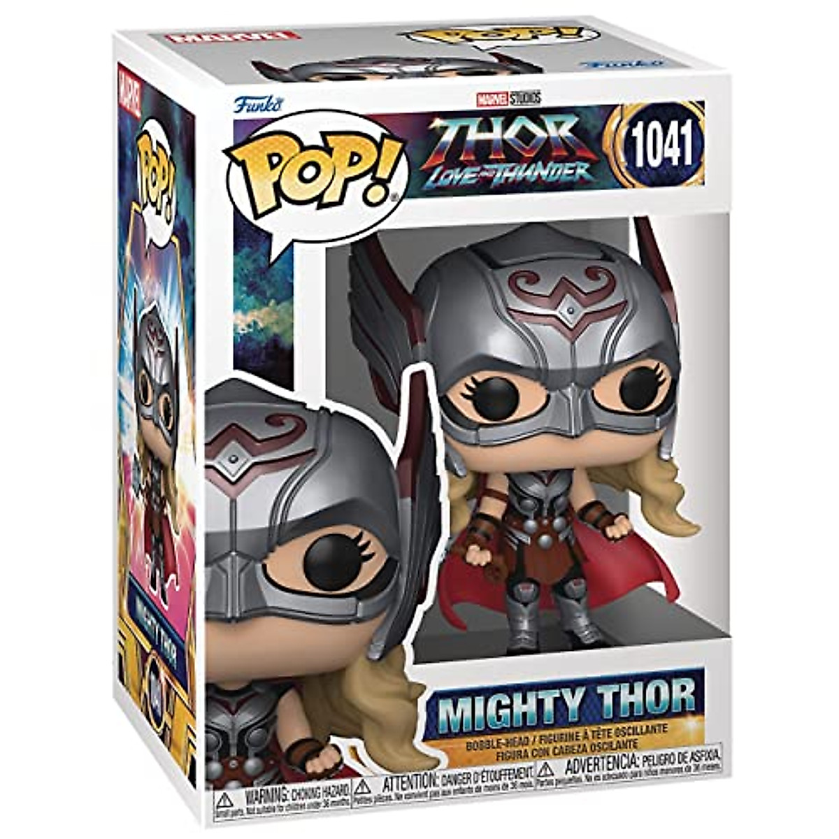 POP Thor: Love and Thunder - Mighty Thor [Jane Foster] Funko Vinyl Figure (Bundled with Compatible Box Protector Case), Multicolor, 3.75 inches