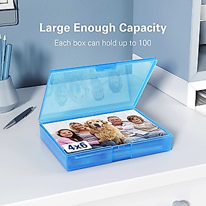 DEPAD 4 x 6 Photo Storage Box Extra Large Capacity, 8 Inner Photo Box Hold 800 Pictures with Lightproof Zipper Bag, Seed Storage Organizer for Scrapbooking with Handle (Rainbow)
