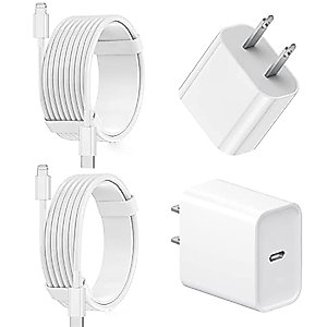 Fast Charger for iPhone【Apple MFi Certified】 20W USB C Wall Charger with 6.6FT Fast Charging Cable Portable Phone Charger Compatible with iPhone 14/14 Pro Max/13/13Pro/12/12 Pro/11,iPad,2 Pack, White