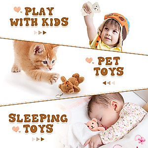 Zomiboo 9 Pieces Plush Mini Stuffed Animal Toys Tiny Soft Bear Bunny Doll Small Furry Doll Wedding Present Box Doll Toy for Halloween Christmas Baby Shower Party (Bear Style,6 Inch)