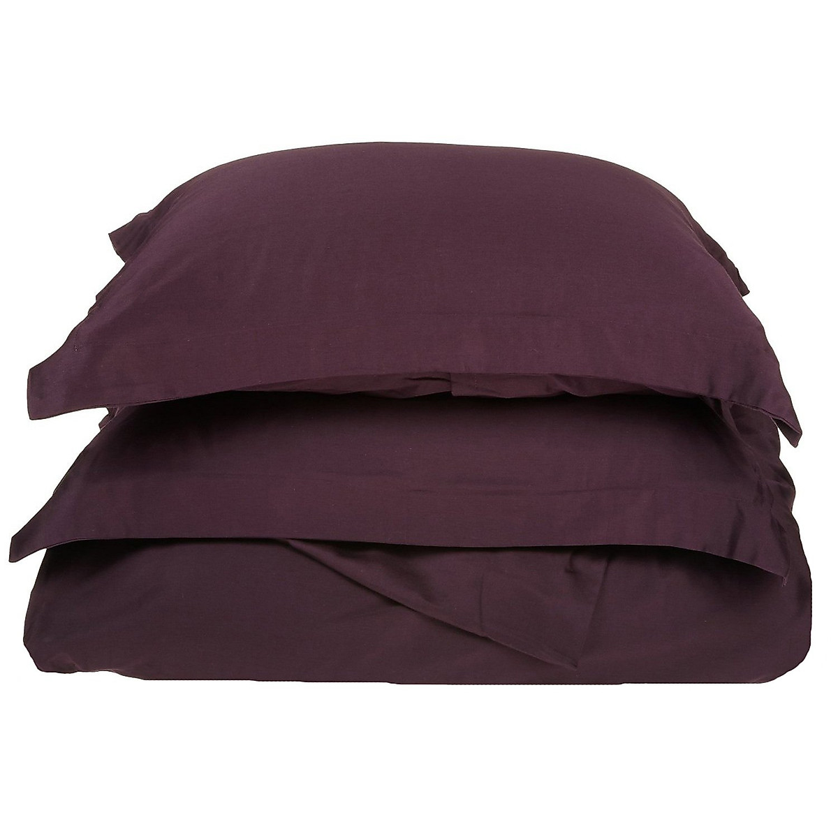 Superior Egyptian Cotton 400 Thread Count Duvet Cover Set, Soft Bedding, 1 Duvet Cover with Button Closure, 2 Pillow Shams, Luxury, Plush, Hotel, Home Collection, King/California King Size, Plum
