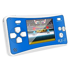 Handheld Games for Kids Adults 2.5 Inch LCD Retro Games Console with 162 Classic Video Games Support AV Output, Electronic Travel Games Player for Birthday Xmas Gift (Blue with 152 Games)
