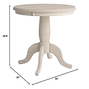 International Concepts Round Top Pedestal Table, 30-Inch