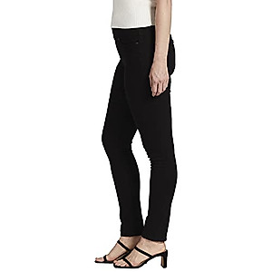 JAG Women's Nora Mid Rise Skinny Pull-On Jeans, Black Void, 0