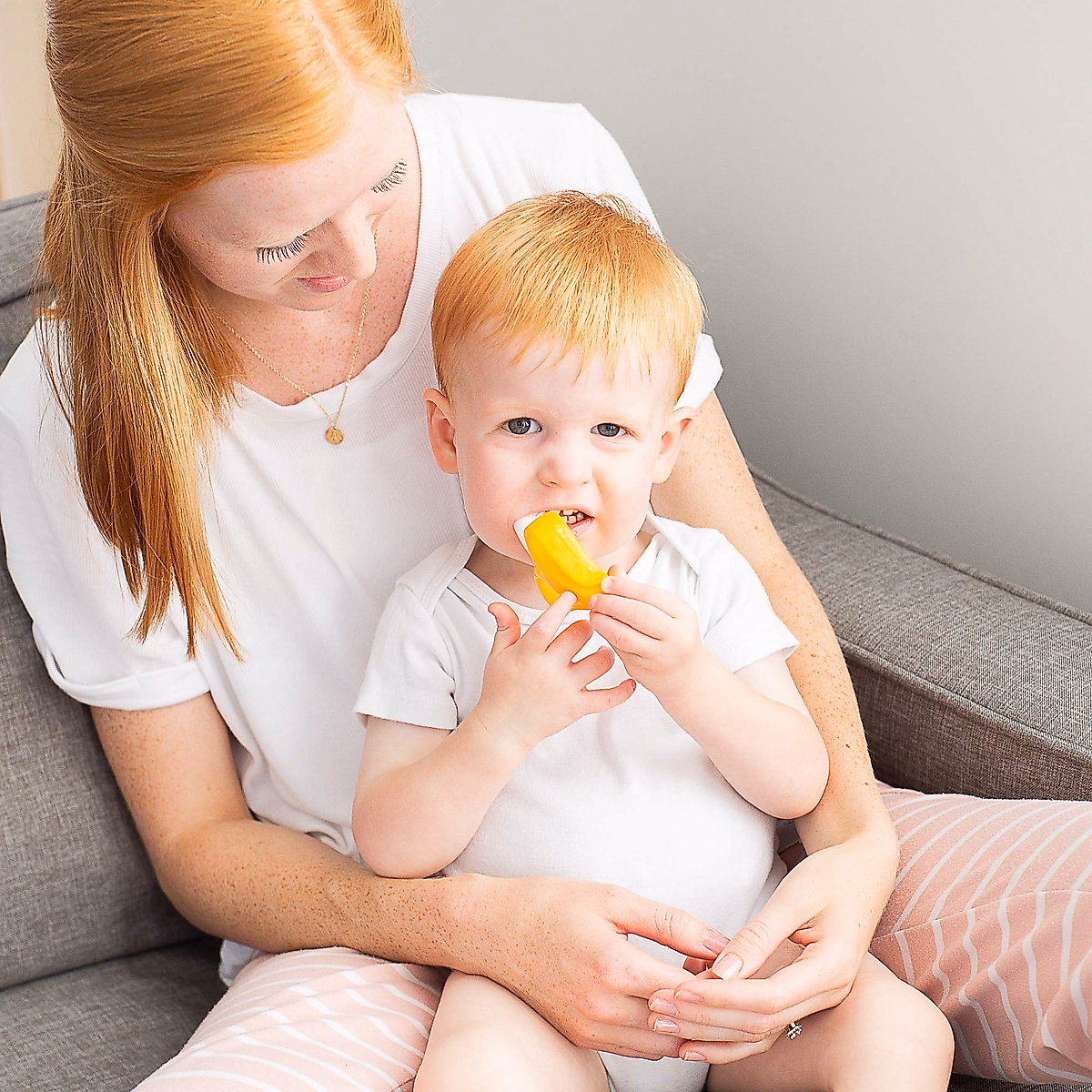 Jolly Dale Baby Teething & Feeding Set with Silicone Baby Bucket Bib, Baby Banana Teether & Baby Mesh Food Feeder Pacifier - Soft, Food-Grade Silicone - Perfect Teether Kit for Babies & Toddlers