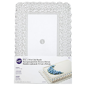 Wilton Show 'N' Serve Cake Boards, Set of 6 Patterned Rectangle Cake Boards for 12 x 18-Inch Cakes