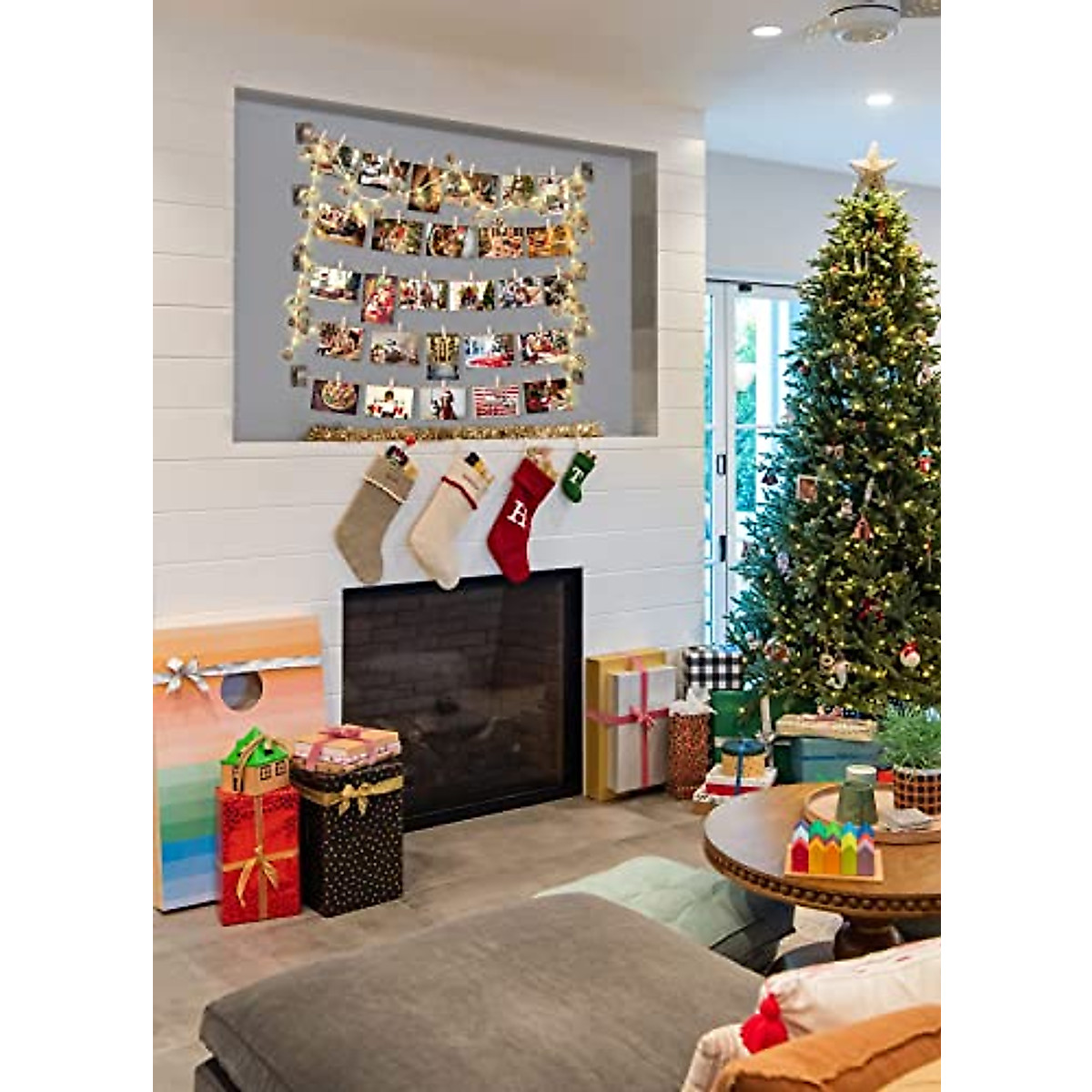 Emfogo Picture Frames Collage Wall Decor Photo Frame Collage Picture frames with 30 Clips Wall Decor