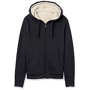 Amazon Essentials Men's Sherpa-Lined Full-Zip Fleece Hoodie, Navy, X-Large