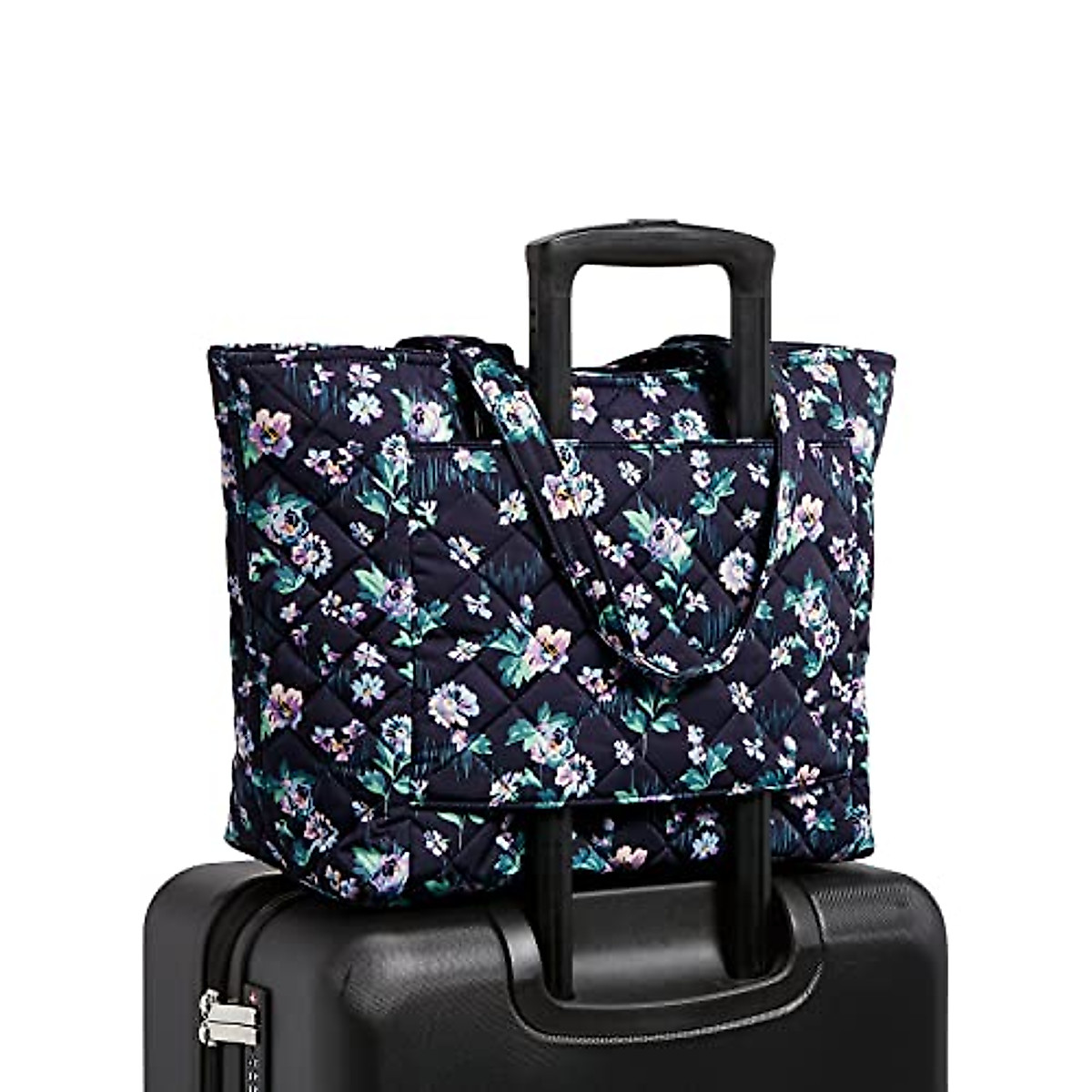 Vera Bradley Women's Performance Twill Work Tote Bag, Navy Garden, One Size