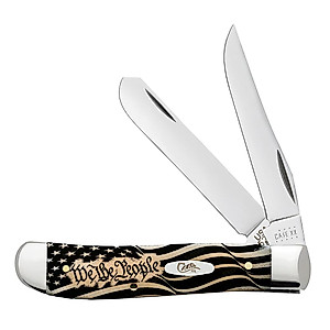 Case XX Knives Mini Trapper 'We the People' Natural Bone AWTC07WP Stainless Steel Pocket Knife