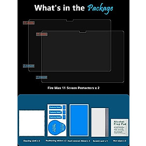 PYS 2 Pack Screen Protector for Amazon Fire Max 11 Tablet (2023 Released), Anti Blue Light PET Film for Kindle Fire hd 11 Max | Ultra-thin | Anti Glare | Bubble Free | Compatible with Face ID & Pencil