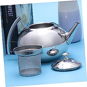 CONGARTENO Water Kettle Stove Kettle Heated Coffee Mug Espresso Machine Insulated Coffee Mug with Lid Teapot Spout Black Espresso Cups Tea Kettle Coffee Pot Stainless Steel Pot Silver