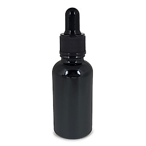 Vivaplex, 12, Black, 1 oz Glass Bottles, With Glass Eye Droppers