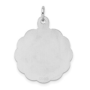 Sterling Silver Rhodium-plated Confirmation Disc Charm 25mm 23mm style QC371
