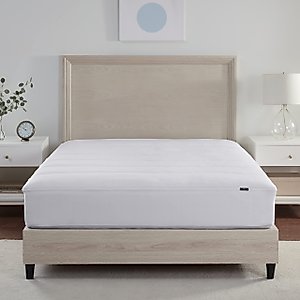 Serta Power Chill Cooling Full Mattress Pad, Elastic Fitted Mattress Protector, Soft and Breathable Pillow Top Cover, 18" Deep Pockets for Secure Fit, Machine Washable, White