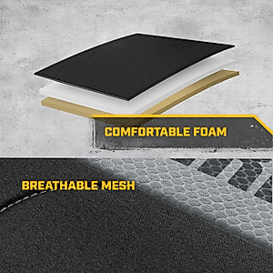 Caterpillar Flexfit Automotive Seat Covers for Cars Trucks and SUVs (Set of 2) – Black Seat Covers for Front Seats, Seat Protectors with Gray Honeycomb Trim, Auto Interior Covers