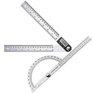 Digital and Analog protractors,Angle Protractor,Angle Finder,Digital Display Angle Ruler Protractor Woodworking Ruler Angle 360degrees+ 180 Degrees Adjusting Semicircle Divider Protractor Angle Ruler