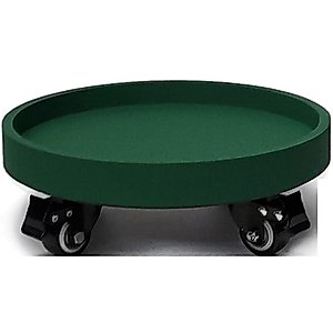 Heavy Duty Plant Stands with Wheels,Round Plant Saucer Plant Pallet Caddy With Easy Moving Caster Wheels,Planter Trolley Rolling Tray for Indoor Outdoor Home Garden ( Color : Green , Size : 15.7inch )