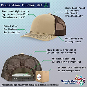 Custom Richardson Trucker Hat Jesus Christ on The Cross Embroidery Polyester Mesh Baseball Cap Snaps Khaki/Coffee Design Only