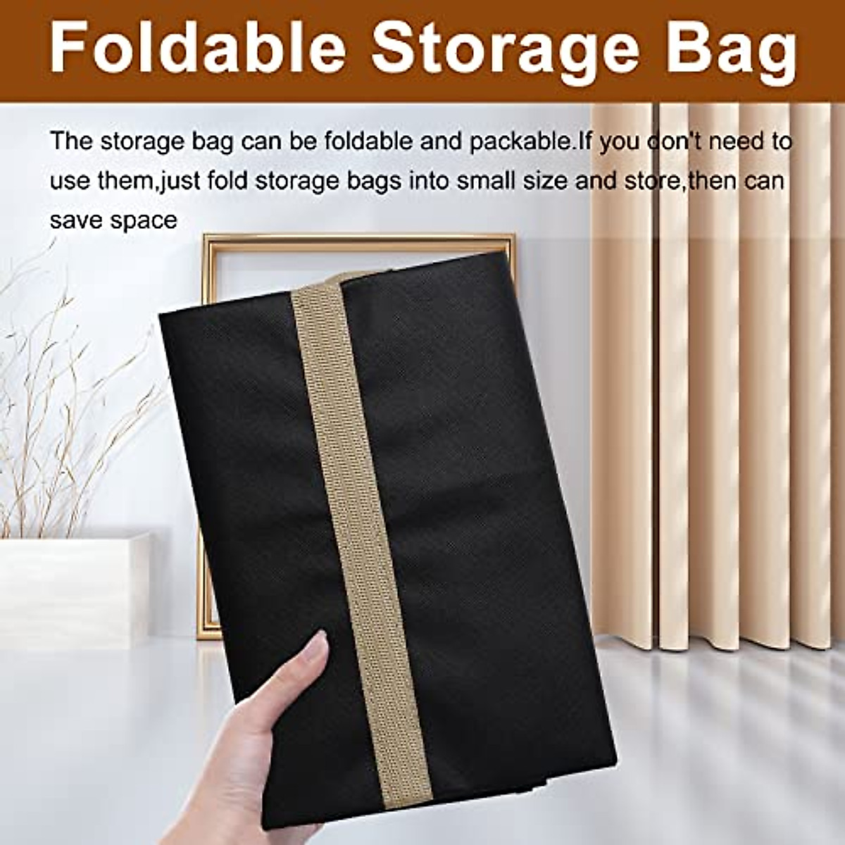 100L Large Storage Bag(3 Pack,Black),Large Moving Bags with Zippers & Carrying Handles, Storage Bags Storage Totes for Clothes, House Moving,77×55×24cm