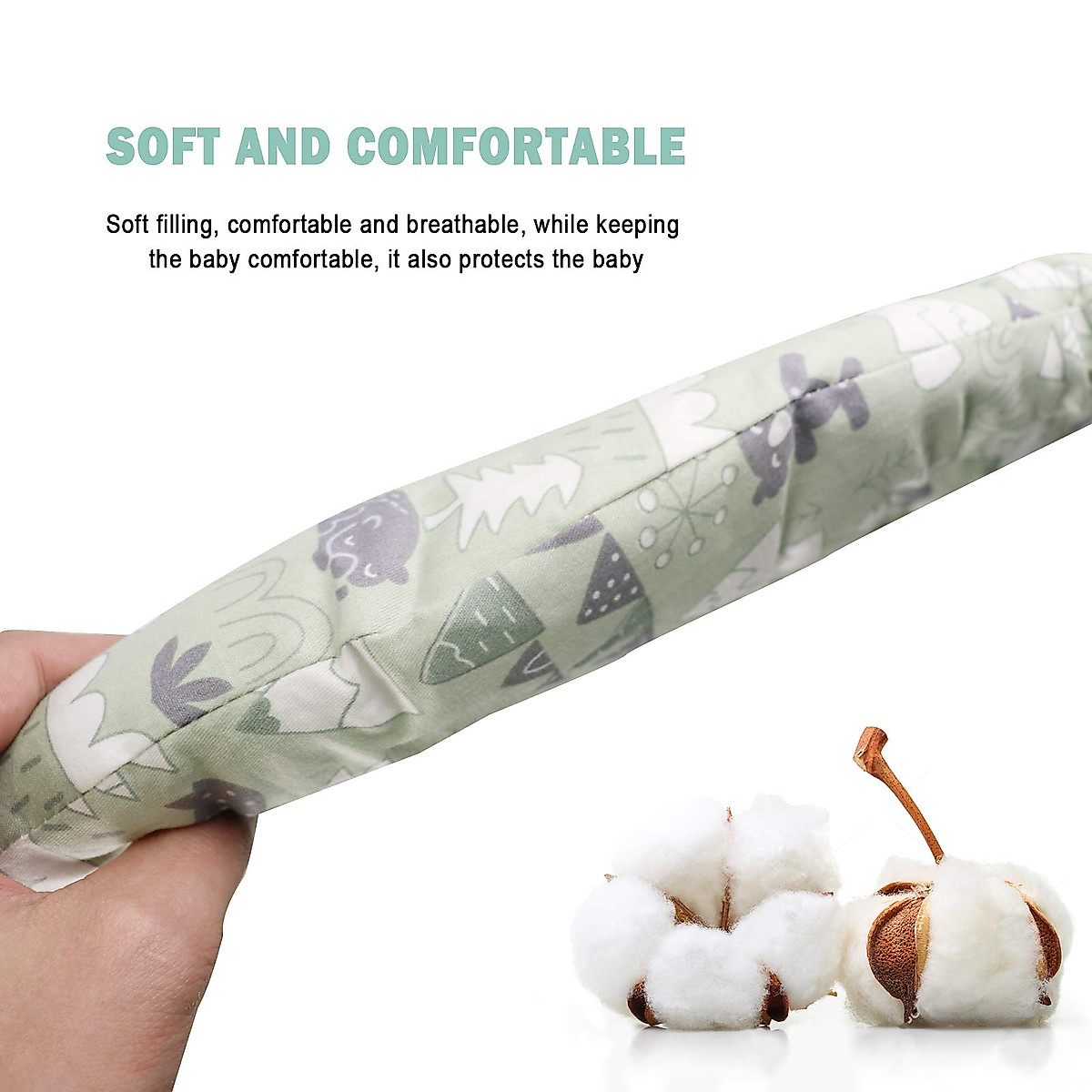 Baby High Chair Cushion, Thick Pad for Wooden High Chair, Baby Dining Chair Liner Mat (Green Forest)