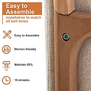 INZOY 50" Love seat Sofa 2 Seat Mid Century Modern Accent Chair, Uplostered 2 Person Couch Loveseat for Small Place Bedroom Office, Wood Frame and Attached 2 Waist Cushions, Beige