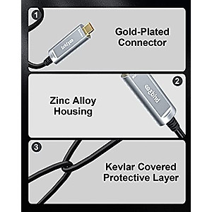 BRIDGEE Fiber Optic USB C to USB C Cable (50ft),10Gbps High Speed USB 3.1 Cable for Webcams, Cameras,Laptops etc