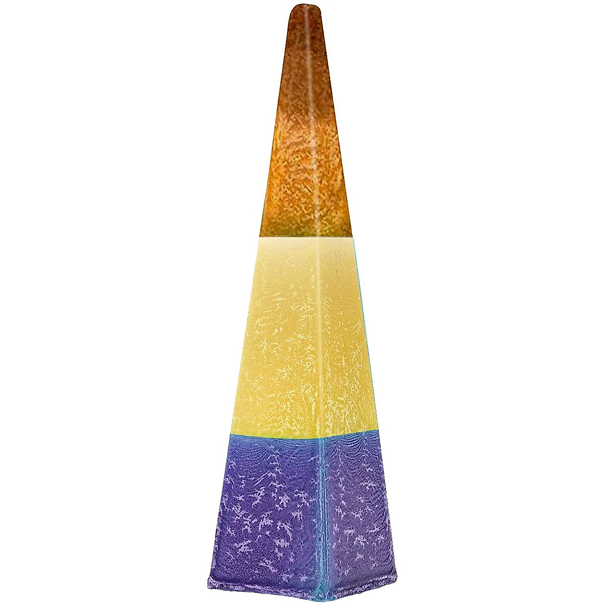 Shalhevet Light Pyramid Self Standing Long Lasting Havdalah Candle (Fire - Brown Orange Red)