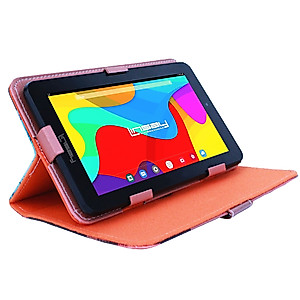 LINSAY 7" 2GB RAM 32GB Storage Android 12 Tablet with New York Style Leather Case, Pop Holder and Pen Stylus
