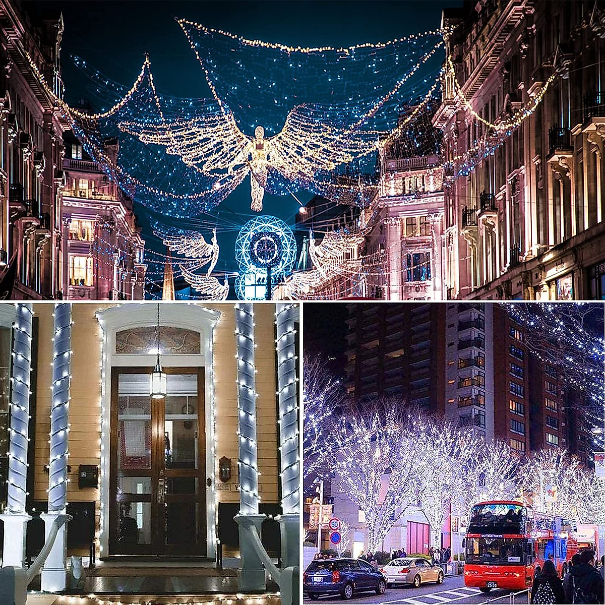 iBaycon Battery Christmas Lights, 66ft 200 LED Battery Operated String Lights Waterproof 8 Modes & Auto Timer for Christmas Trees, Home, Garden, Party and Holiday Decoration (White)