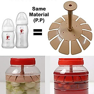 NURUMI - Premium Press Plate - Principle of Fermentation Weight Useful for a large amout of Pickles, Fermentation and Mature Foods in Crock Jar Container Mouth(over 14cm, 5.5in) (Round Apricot)