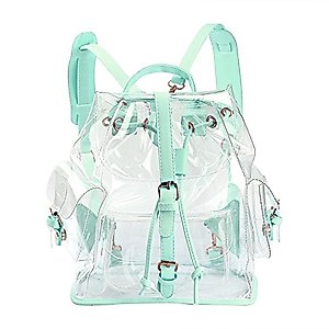 Zicac Summer Clear Backpack Cute Knapsack Satchel Transparent Stadium Approved Backpack (Green)