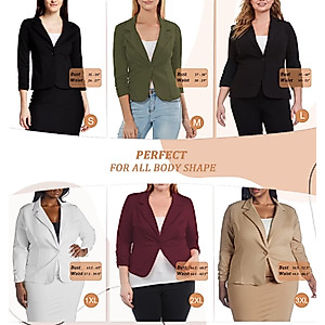 Hybrid & Company Women Premium Nylon Ponte Office Blazer JK1131 1073T BLACK L