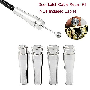 zipelo 8 Ends Door Cable Repair Kit, Car Rear Door Lock Cable Repair Set Replacement, Aluminum Latch End, Car Accessories