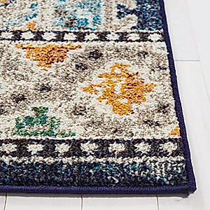 Safavieh Madison Collection 6' x 9' NavyBeige MAD481N Boho Non-Shedding Living Room Dining Bedroom Area Rug